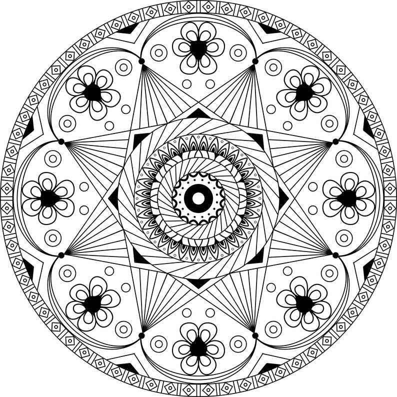 60 Mandala Coloring Pages Stress Relief, Art Therapy, Coloring ...