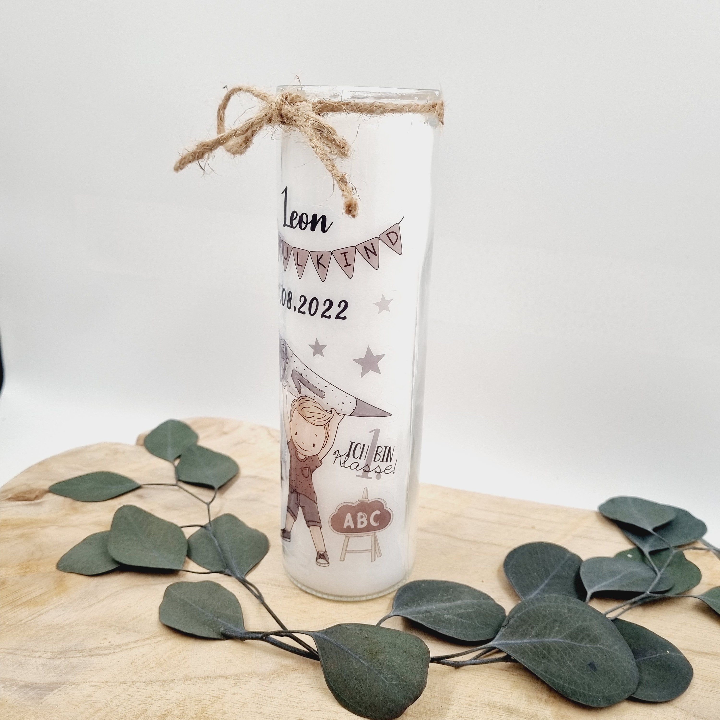 Kerze zur Einschulung Junge mit Schultüte Namen & Datum / - Etsy