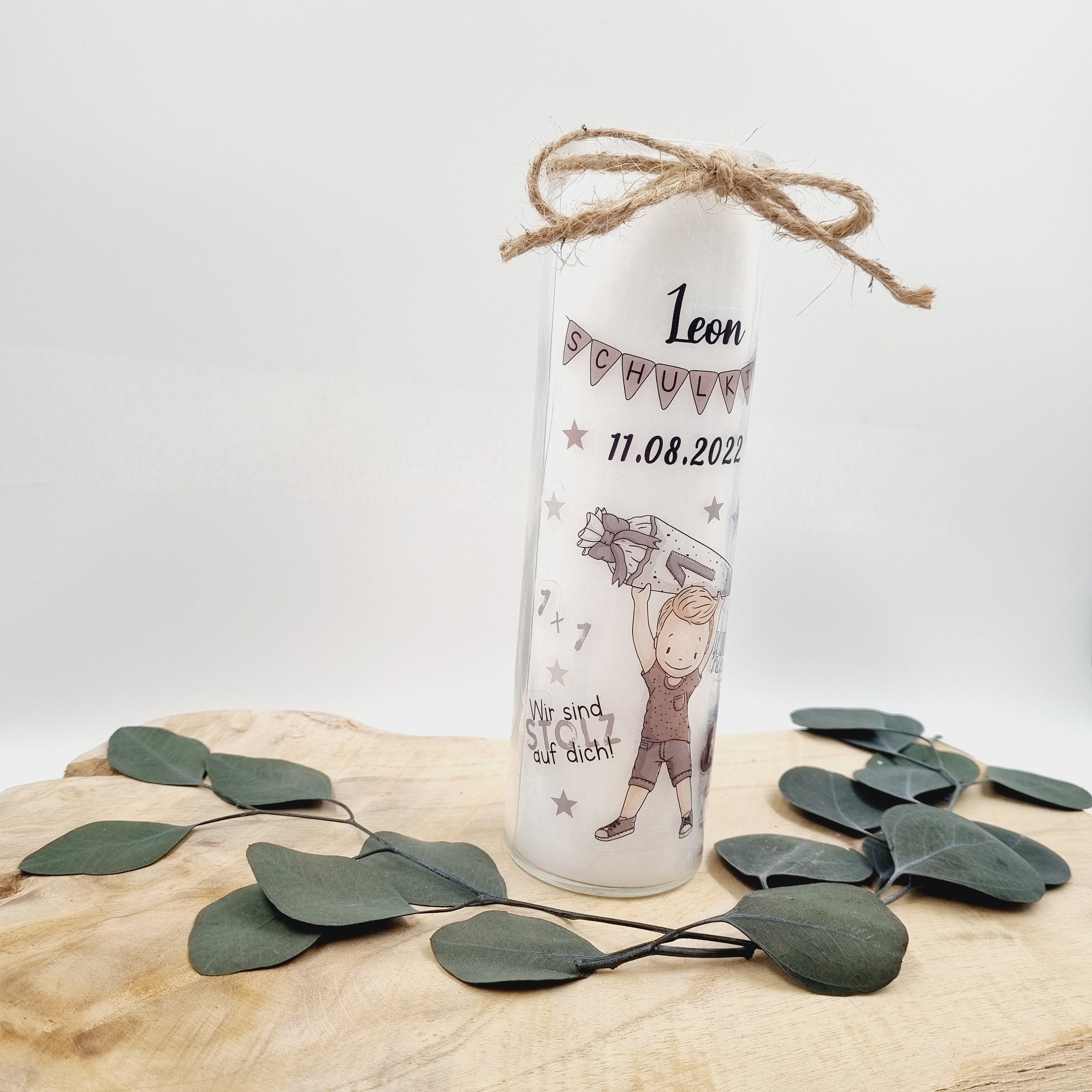 Kerze zur Einschulung Junge mit Schultüte Namen & Datum / - Etsy