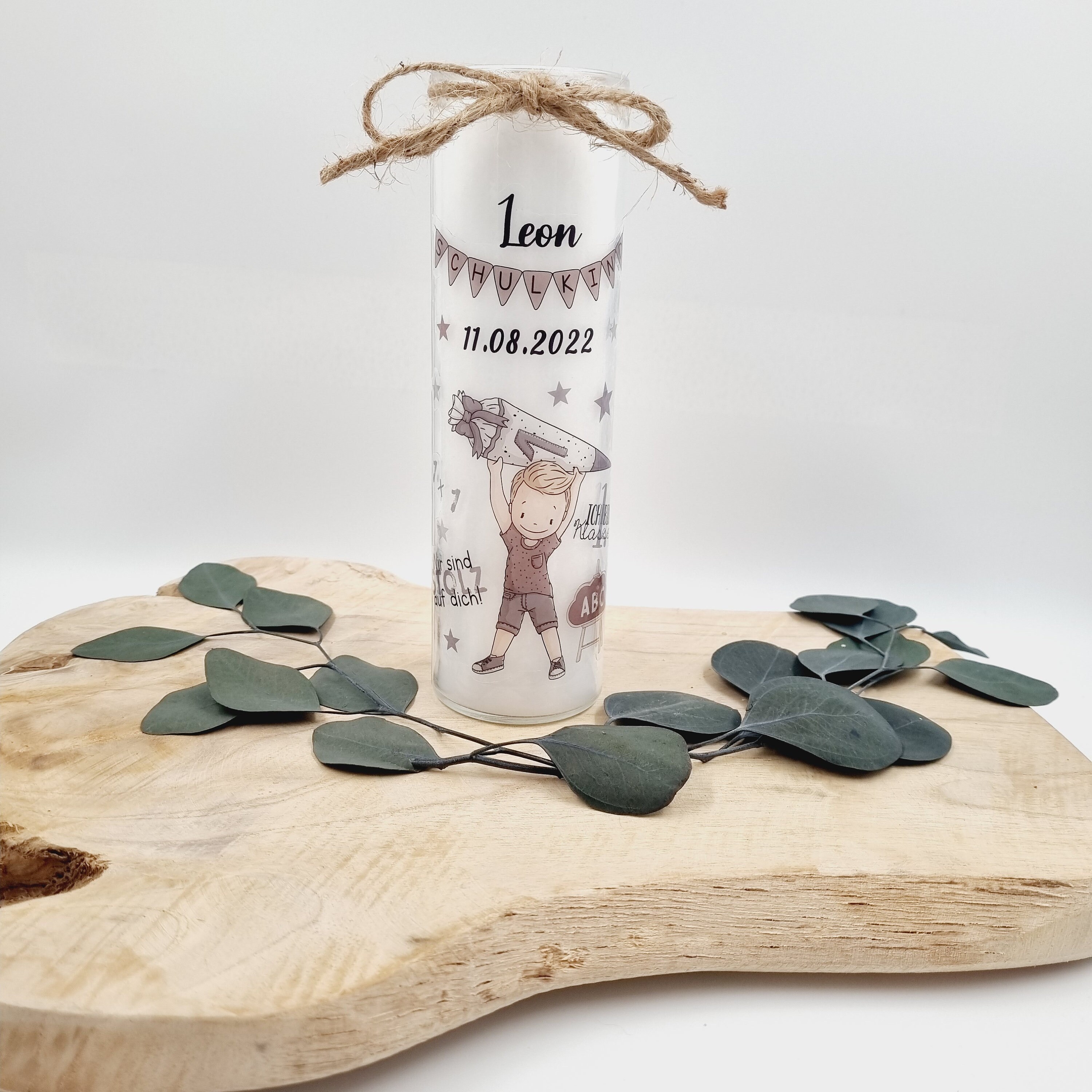 Kerze zur Einschulung Junge mit Schultüte Namen & Datum / - Etsy
