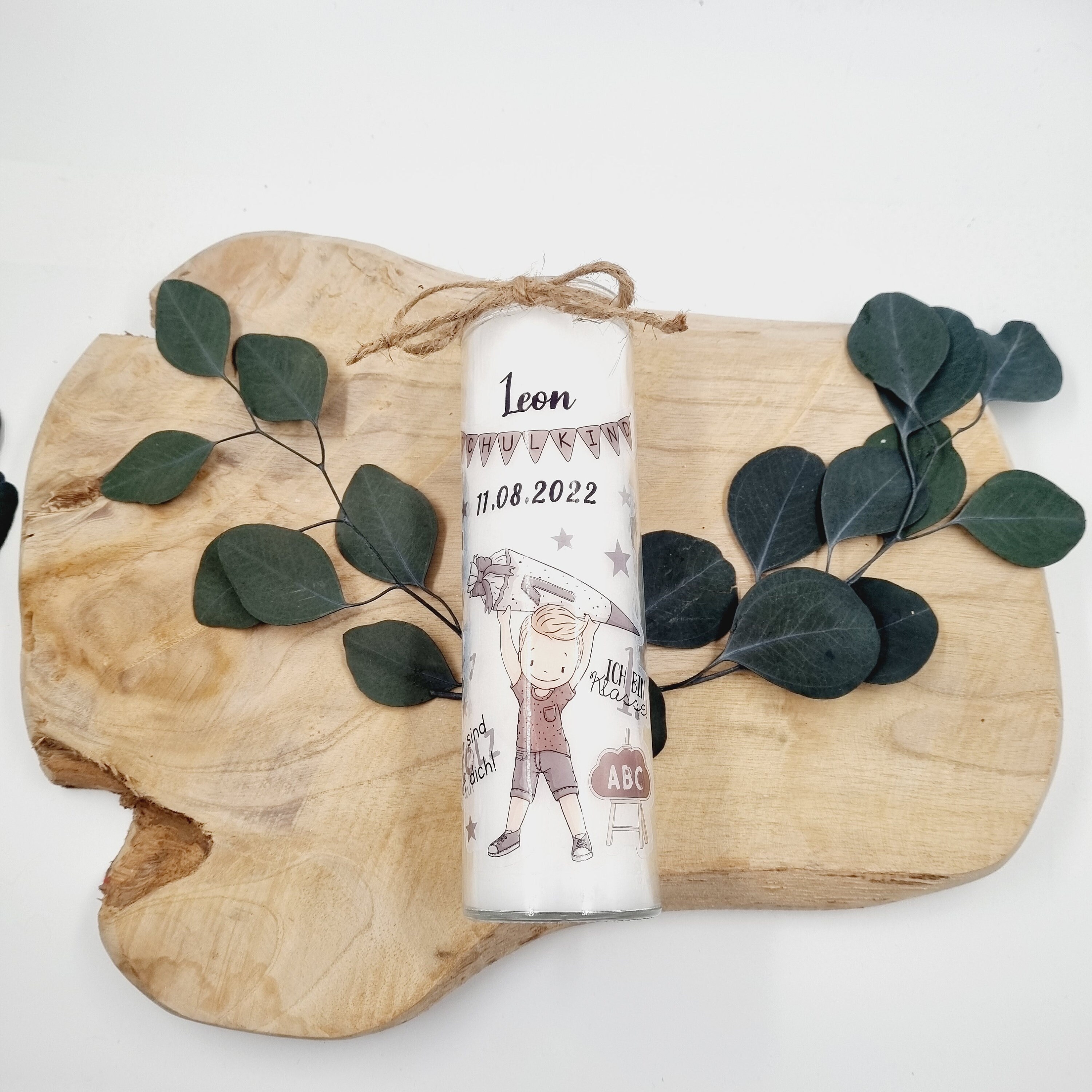 Kerze zur Einschulung Junge mit Schultüte Namen & Datum / - Etsy