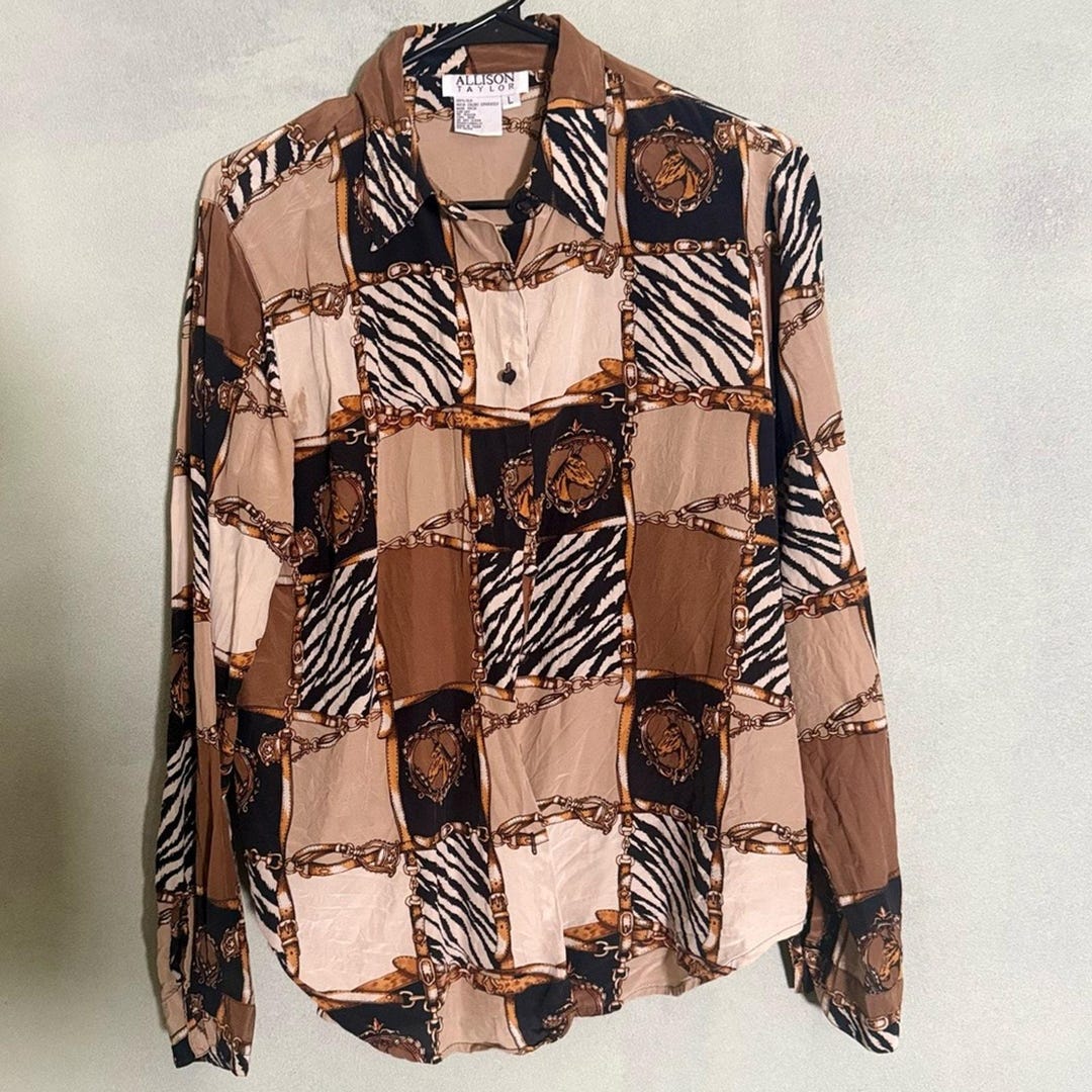 Vintage Allison Taylor Silk Baroque Horse & Zebra Equestrian Print - Etsy