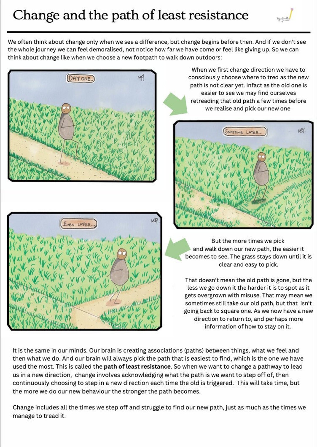 Psychology Worksheet on Change - Worksheet / Resource / Psychoeducation ...
