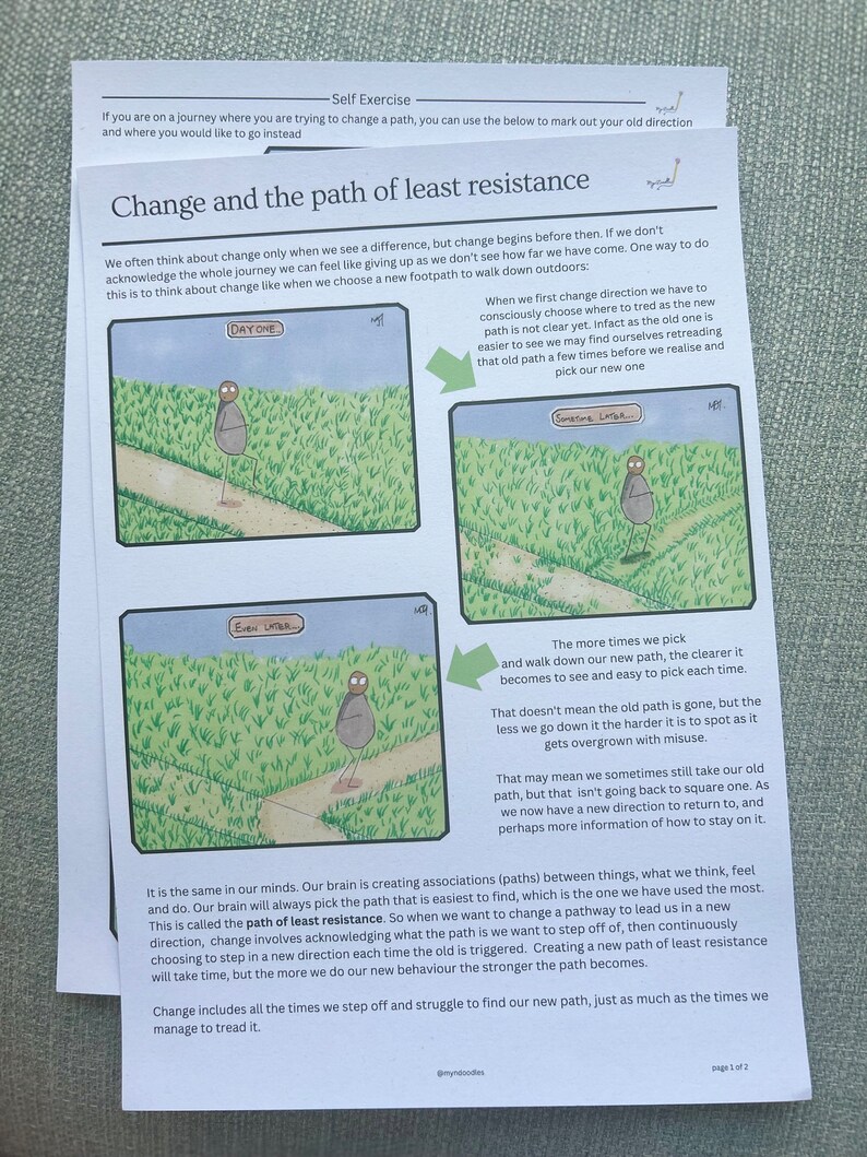 Psychology Worksheet on Change - Worksheet / Resource / Psychoeducation ...
