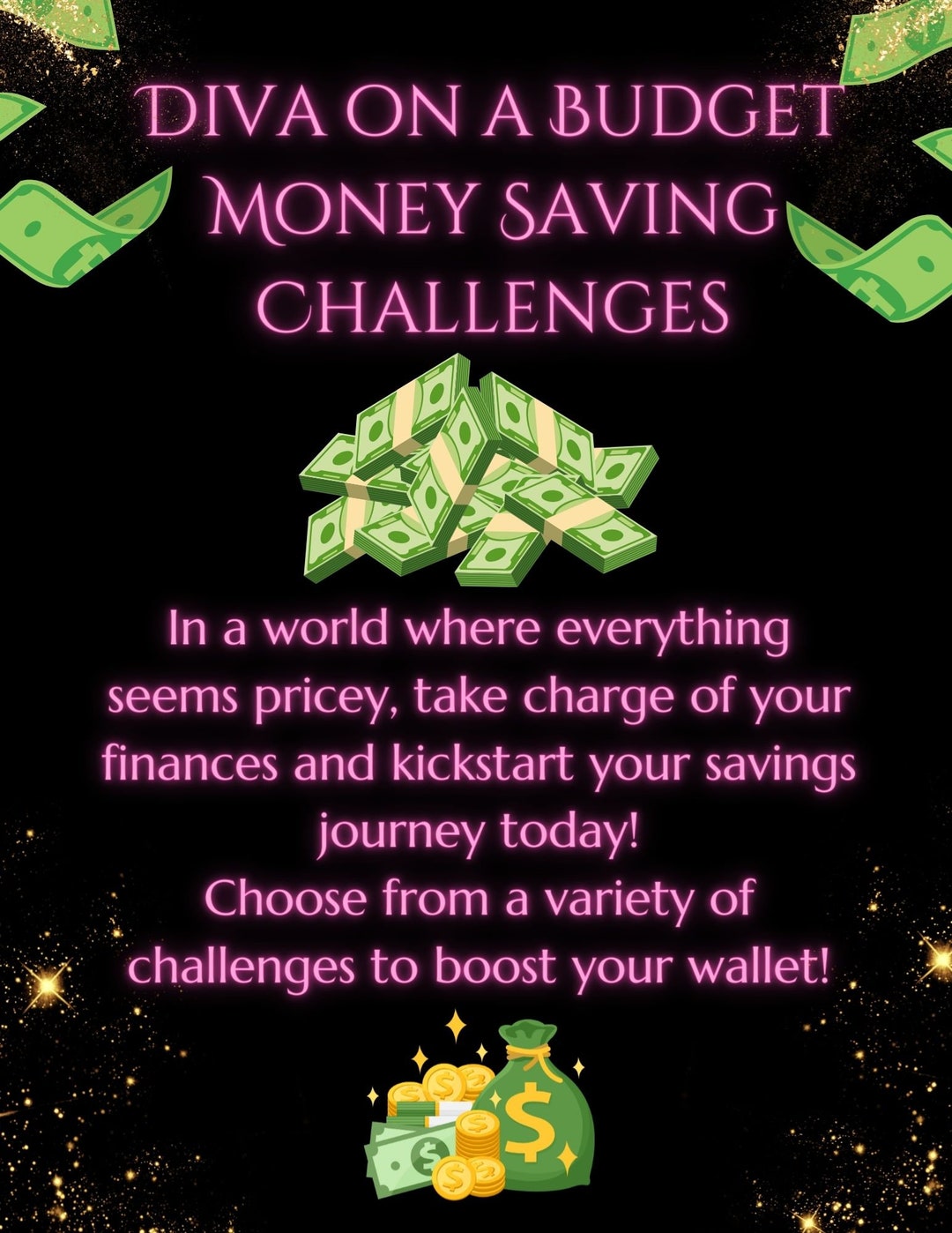Diva on A Budget Money Saving Challenges - Etsy