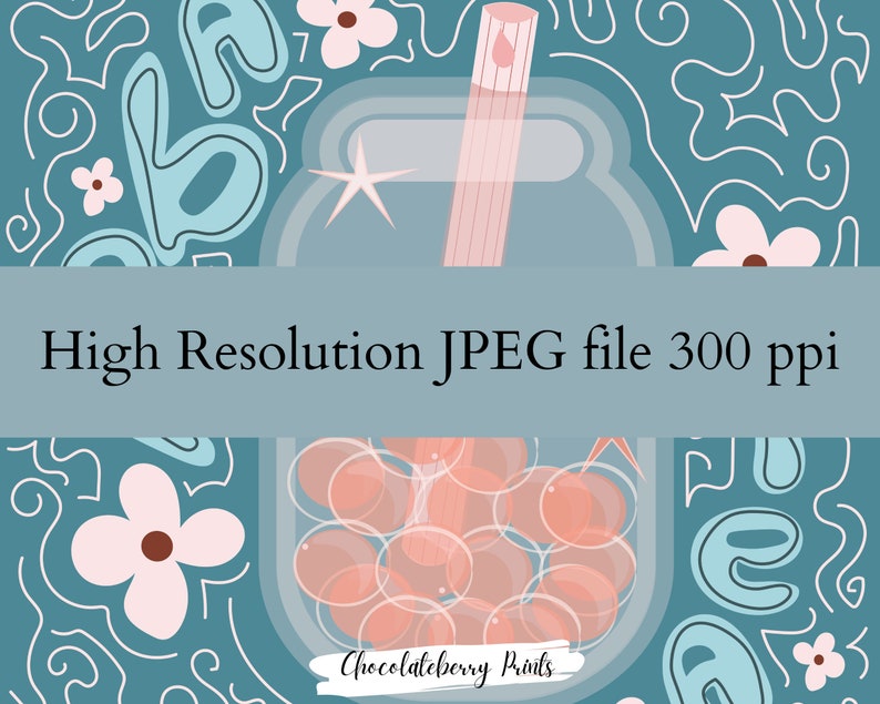 Boba Tea Print, Boba Tea Illustration, Bubble Tea Poster, Boba ...