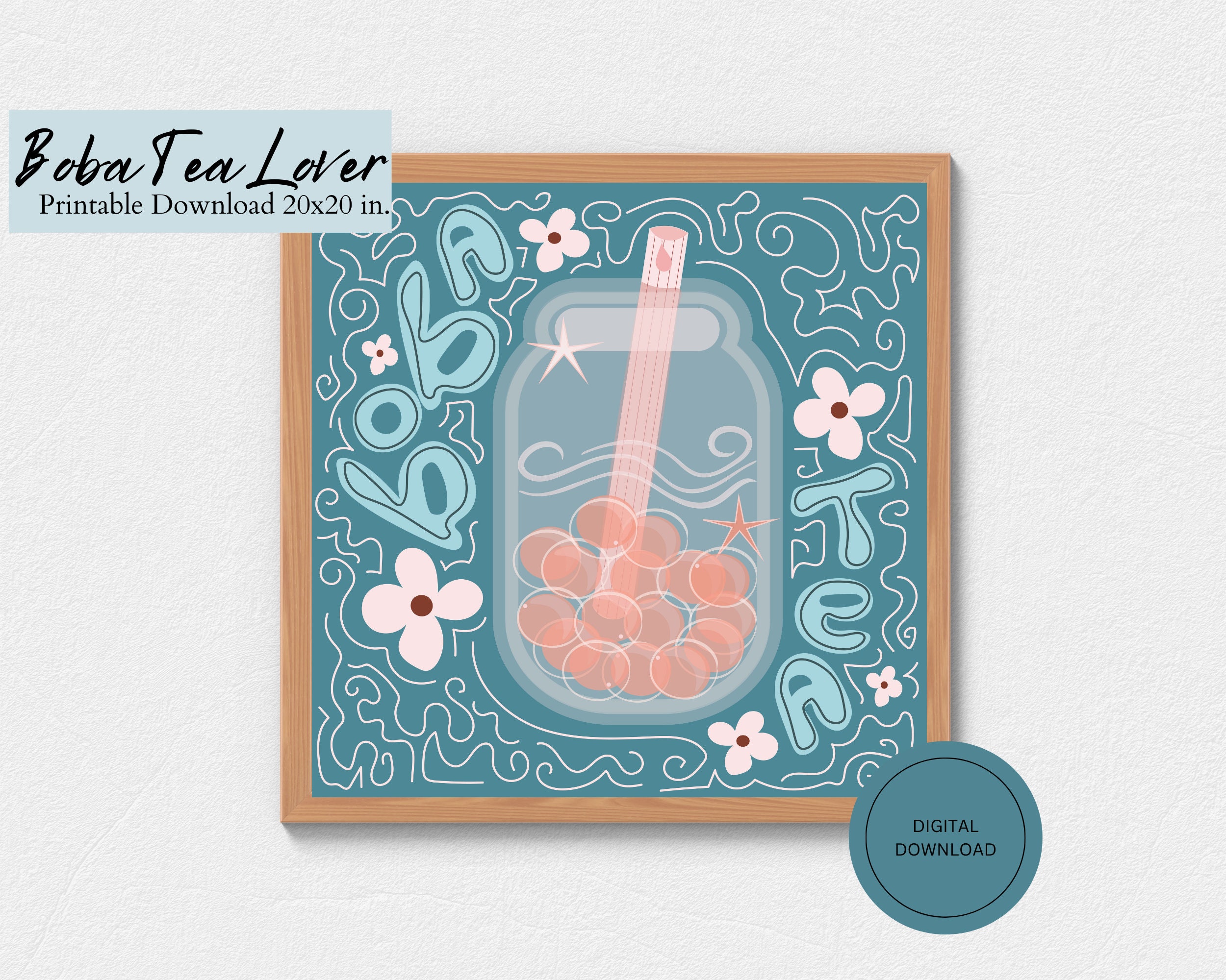 Boba Tea Print, Boba Tea Illustration, Bubble Tea Poster, Boba ...