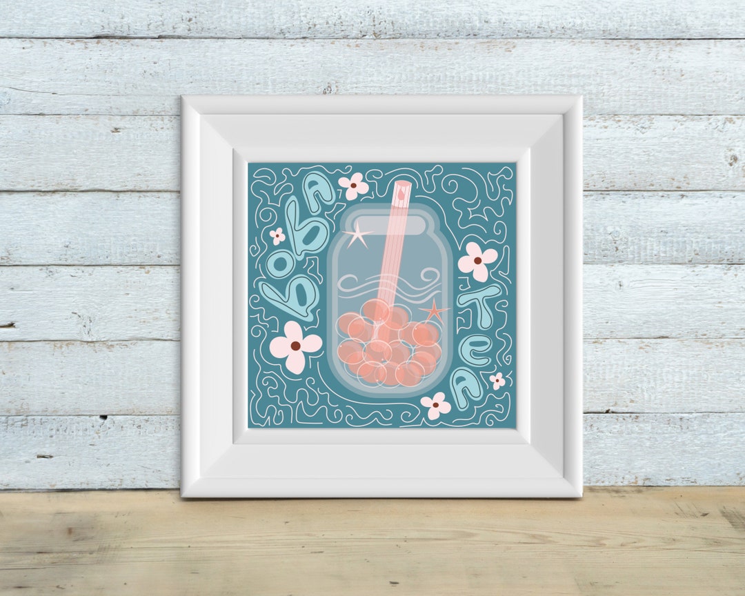 Boba Tea Print, Boba Tea Illustration, Bubble Tea Poster, Boba ...