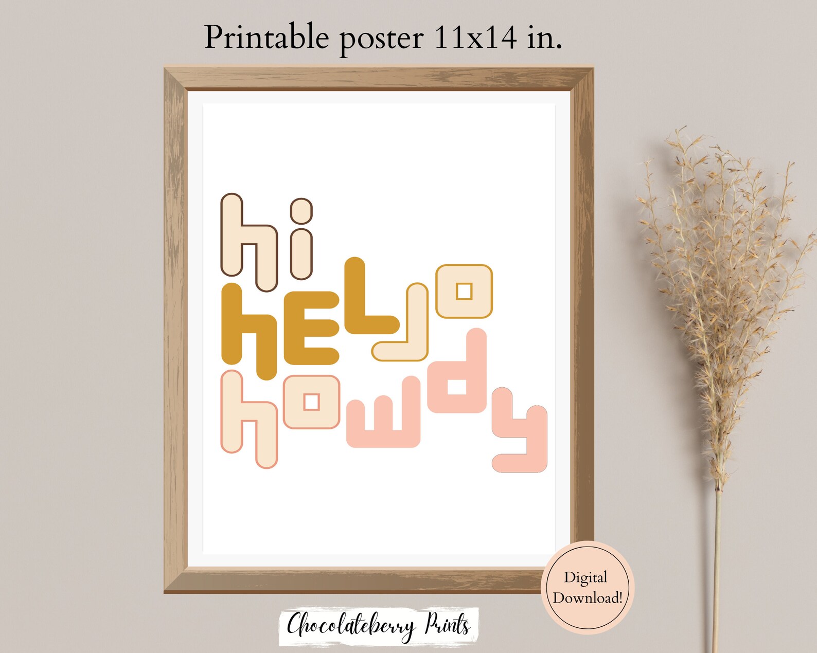 Pleasant Greetings Typography, Hi Hello Howdy, Entryway Wall Decor ...