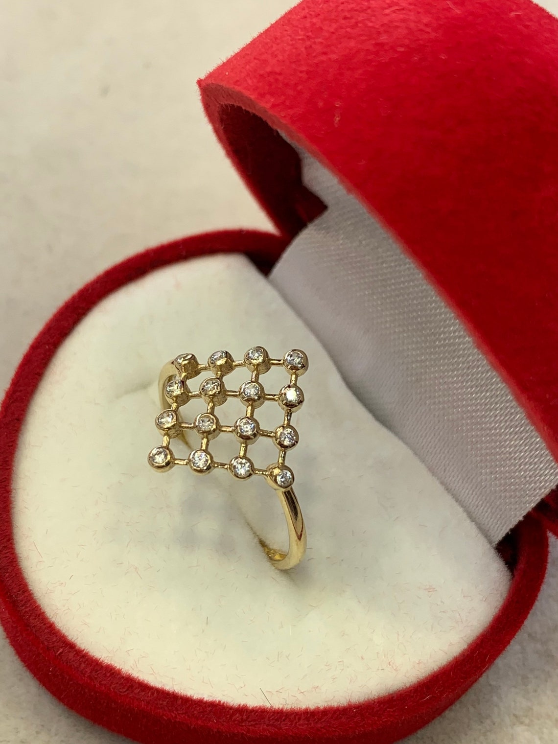 Fancy 14k Gold Ring Flashy and Useful Gift Jewelry - Etsy