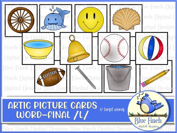 Word Final /l/ Picture Cards | Etsy