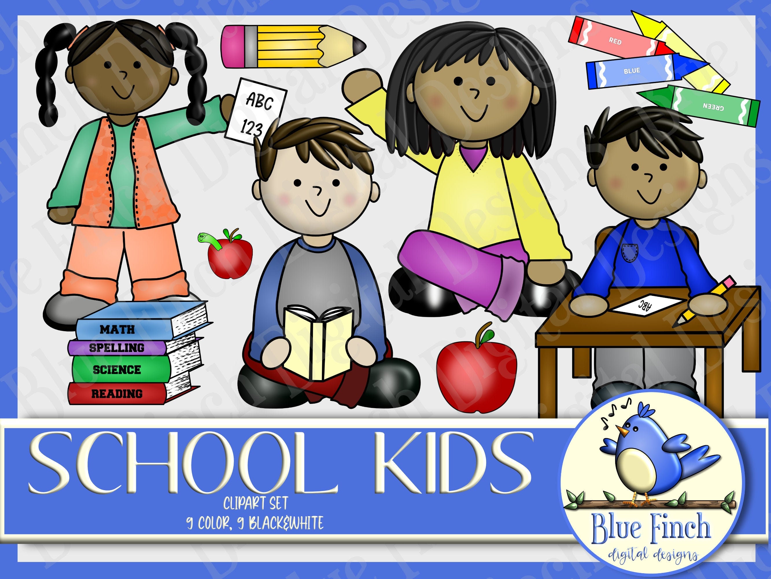 School Kids Clipart Set - Etsy