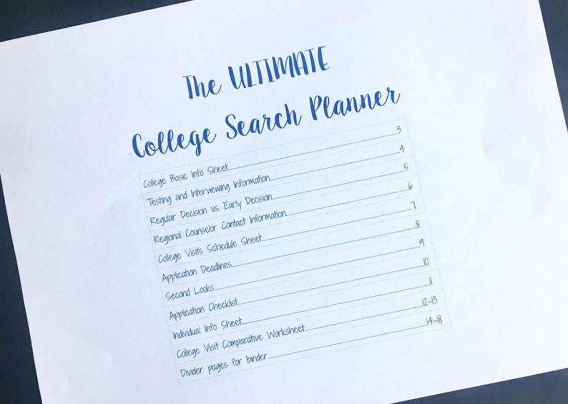 The ULTIMATE College Search Planner - Etsy