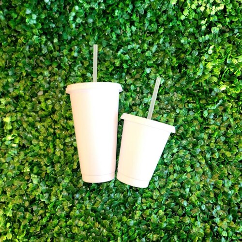 White Reusable Cold Cup 24oz. - Etsy