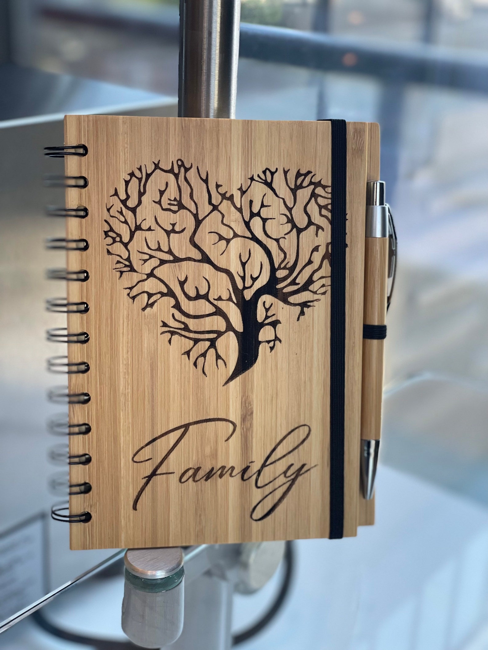 Customized Bamboo Notebook With Pen Journal Eco Friendly - Etsy