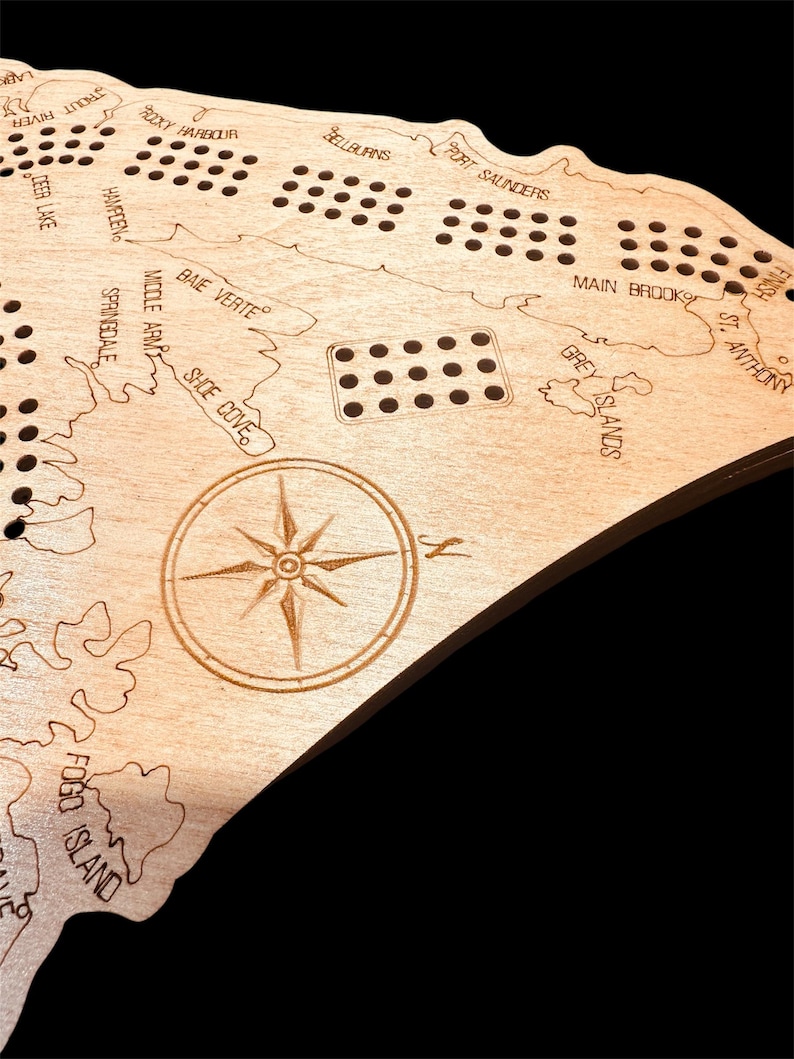 Newfoundland Map Cribbage Board: Laser-engraved 3-player Game - Etsy Canada