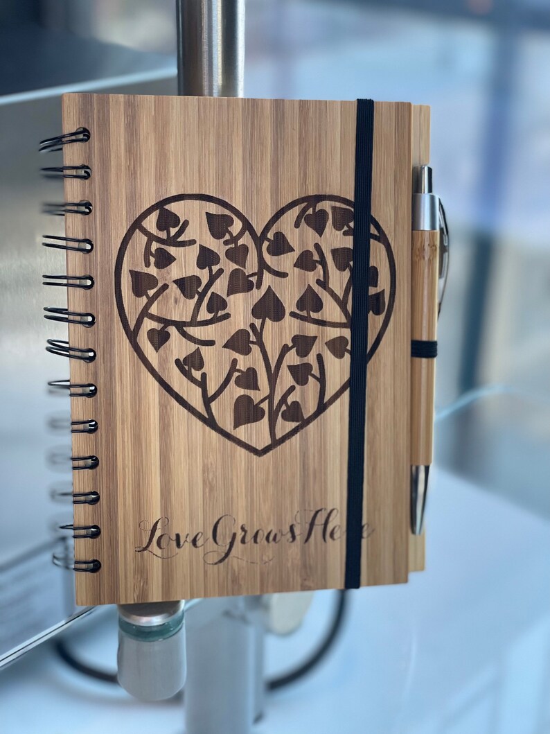 Customized Bamboo Notebook With Pen Journal Eco Friendly - Etsy