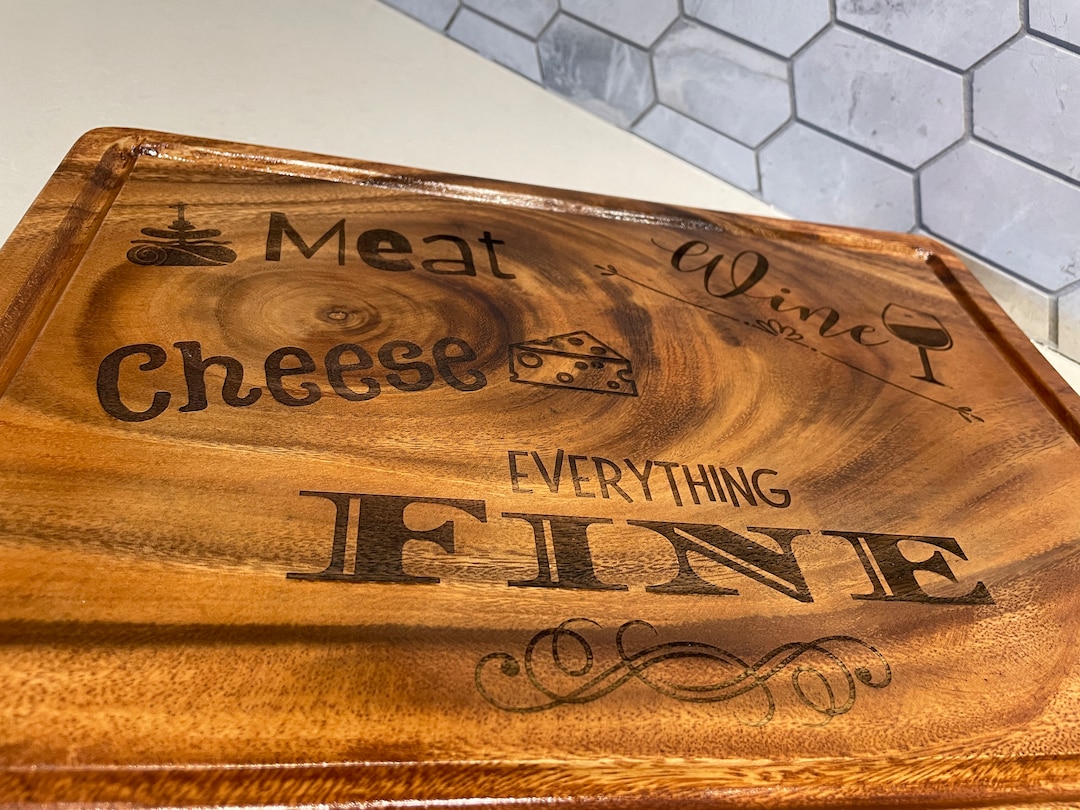 Acacia Steak Board, Personalized Gift, Large Charcuterie Board - Etsy