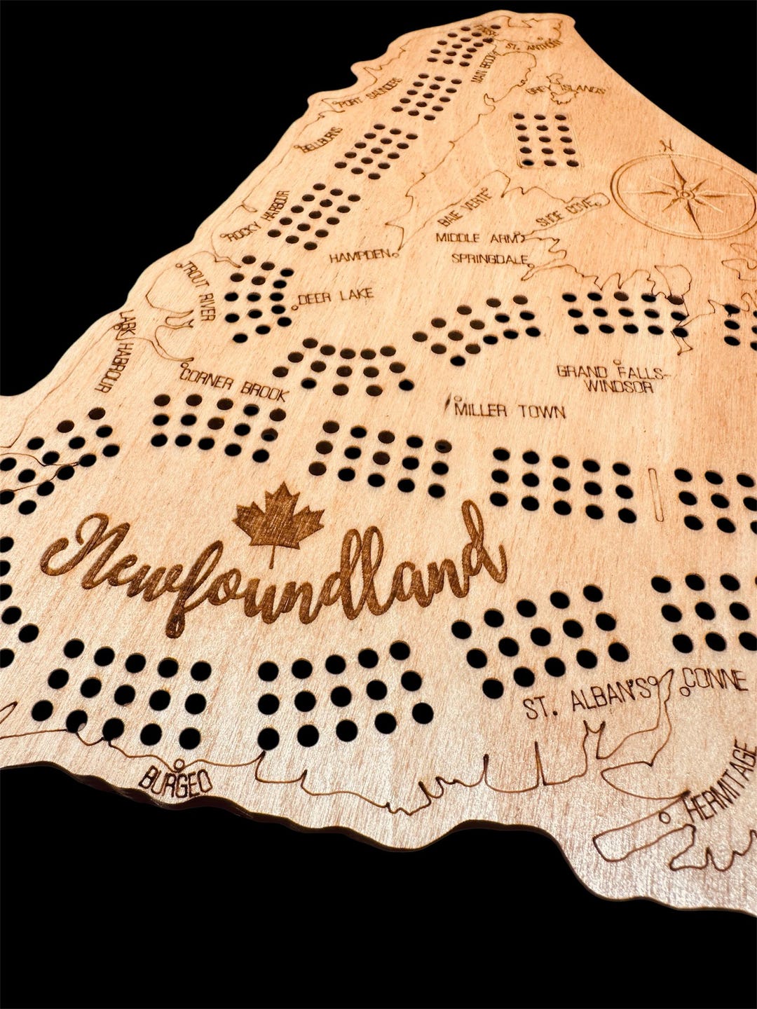 Newfoundland Map Cribbage Board,14 In. X 11 In.,map Shape Cribbage ...