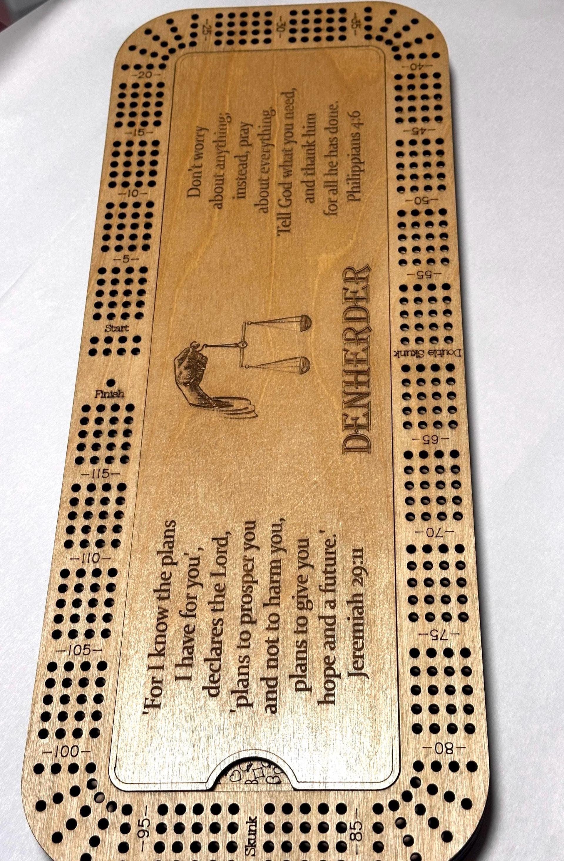 Extra Large Personalized Cribbage Board With Storage & Custom Engraving ...