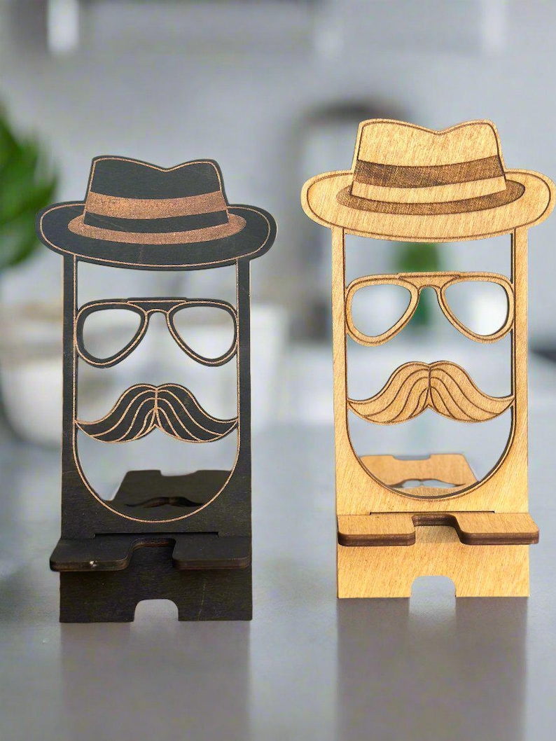 Wood Phone Stand and Home Decor - Laser-cut, Custom Designs and Stain ...
