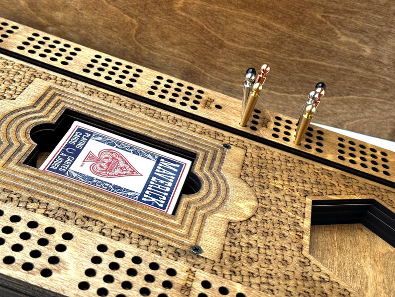 Extra Large Personalized Cribbage Board With Storage, 24” X 9.5” Wide ...