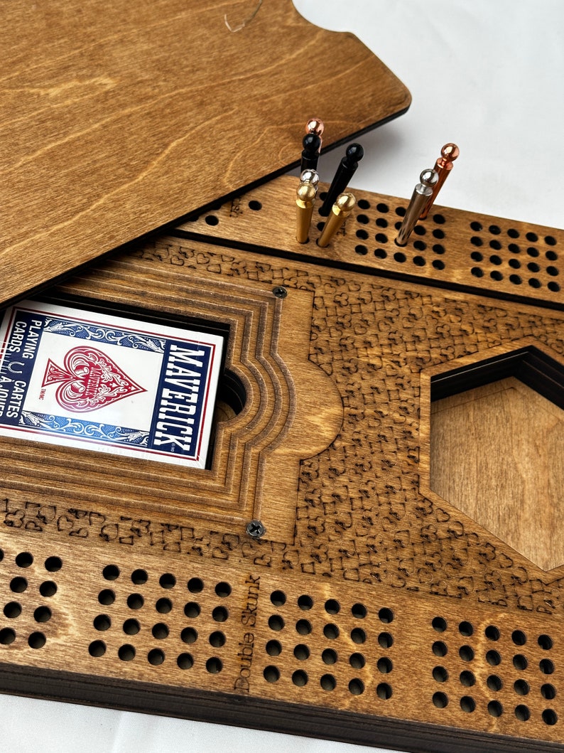 Extra Large Personalized Cribbage Board With Storage & Custom Engraving ...