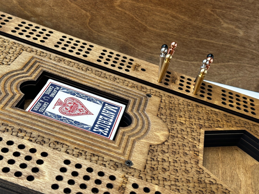 Extra Large Personalized Cribbage Board With Storage & Custom Engraving ...