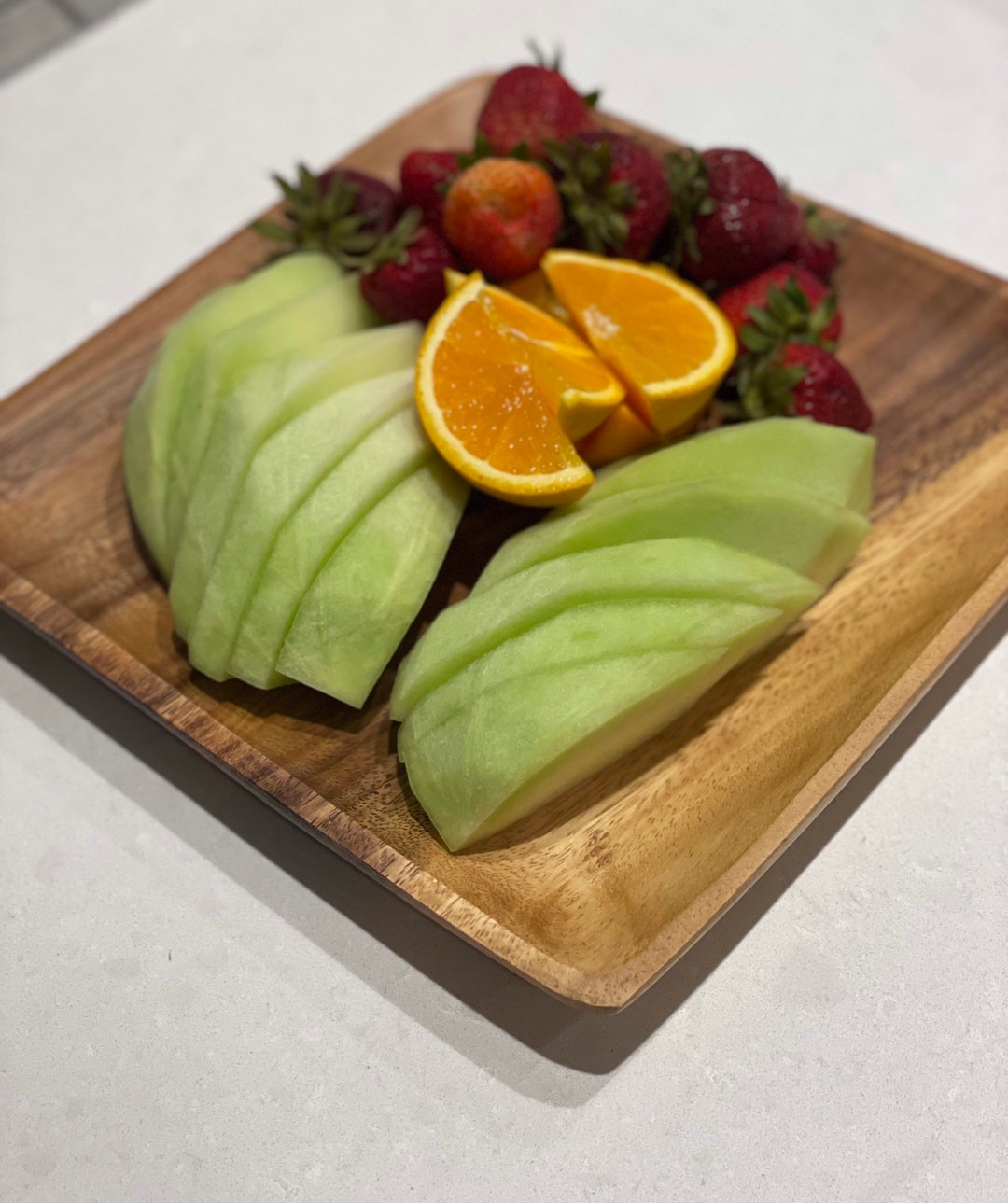 Set of 4 Acacia Wood Square Plates Outdoor Plates Wood - Etsy