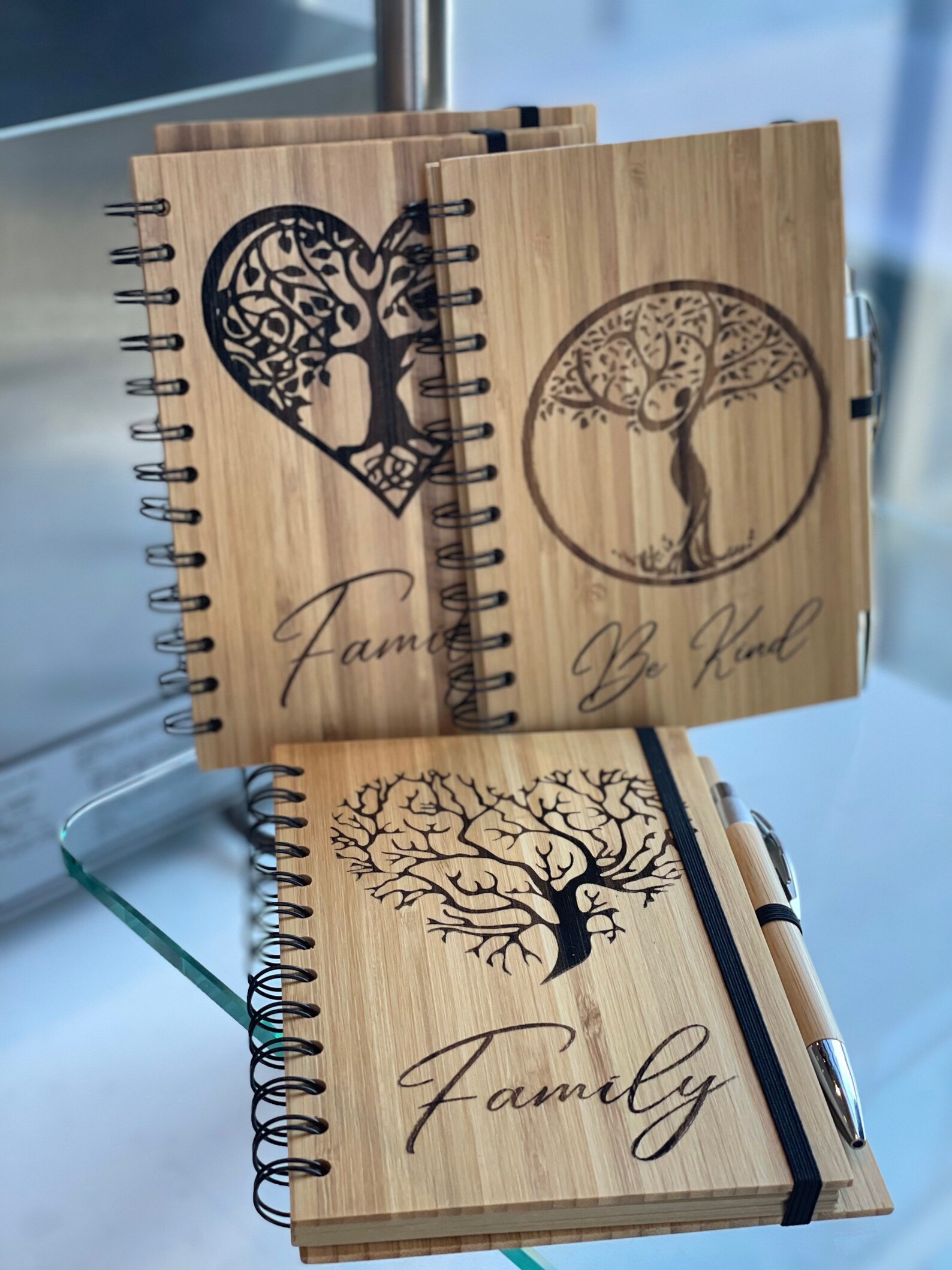 Customized Bamboo Notebook With Pen Journal Eco Friendly - Etsy
