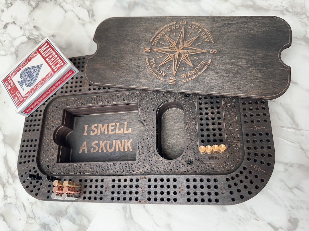 Compact Personalized Cribbage Board With Storage & Custom Engraving - Etsy
