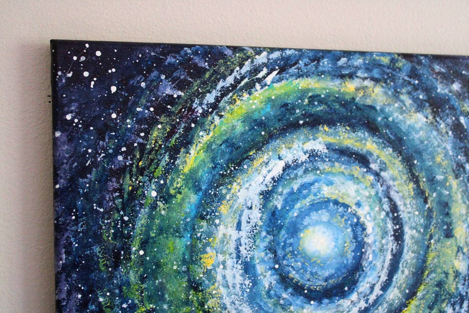 Abstract Nebula Acrylic Painting on 11x14" Stretched Canvas - Celestial ...