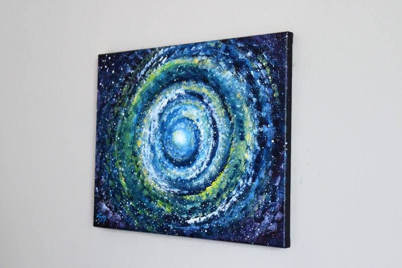 Abstract Nebula Acrylic Painting on 11x14" Stretched Canvas - Celestial ...