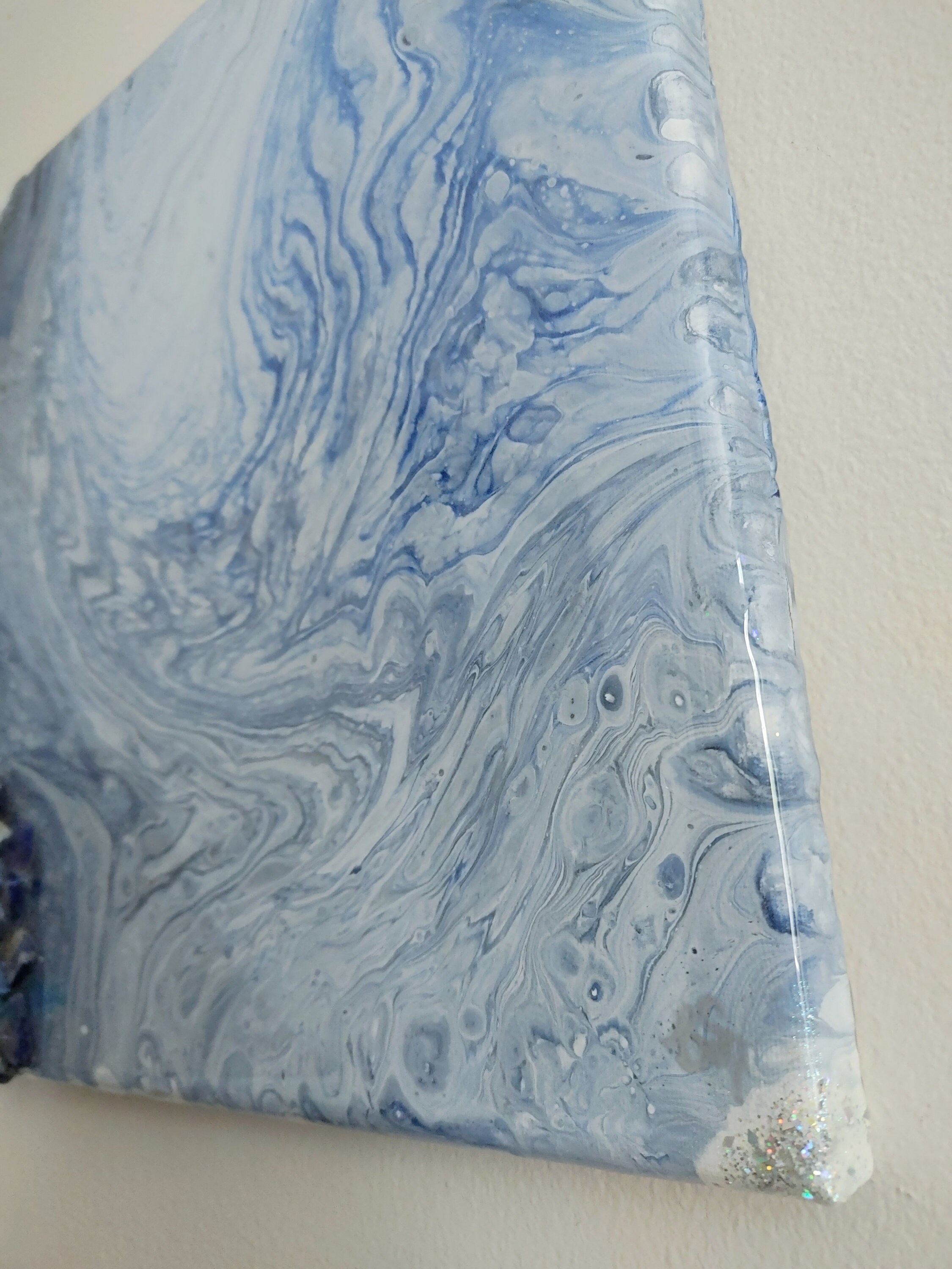 Blue Quartz Crystal Fluid Art Painting on 12x12" Stretched Canvas - Etsy