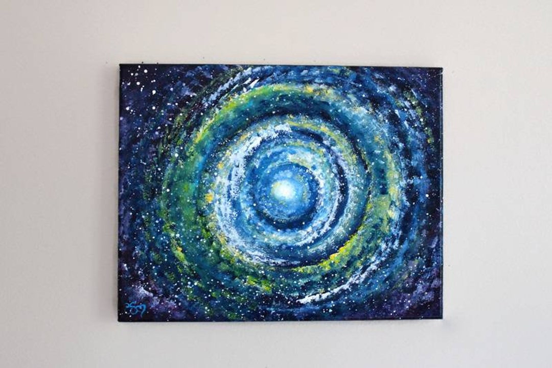 Abstract Nebula Acrylic Painting on 11x14" Stretched Canvas - Celestial ...