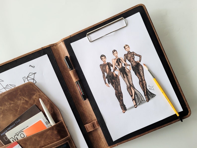 Logo Padfolio Customizable , Custom Padfolio, Brown Leather Padfolio ...