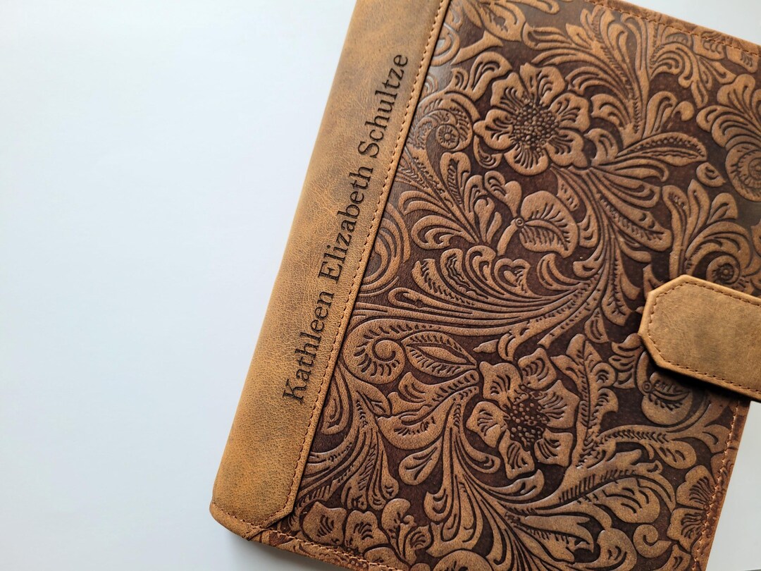 Personalized Refillable 2025-26 Leather Planner, Personalized Leather ...