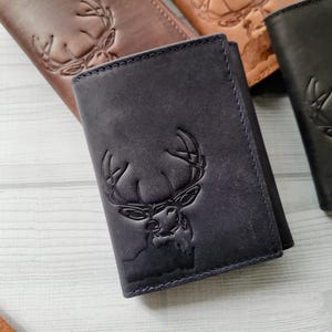 Personalized Trifold Wallet, Deer Hunting Engraved Leather Wallet ...