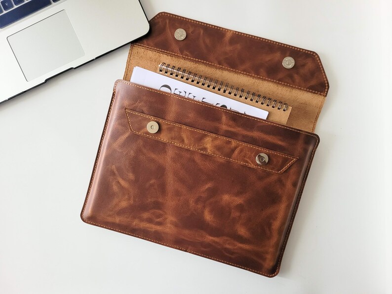 Leather Document Holder, Leather Paper Portfolio, A4 Document Organizer ...