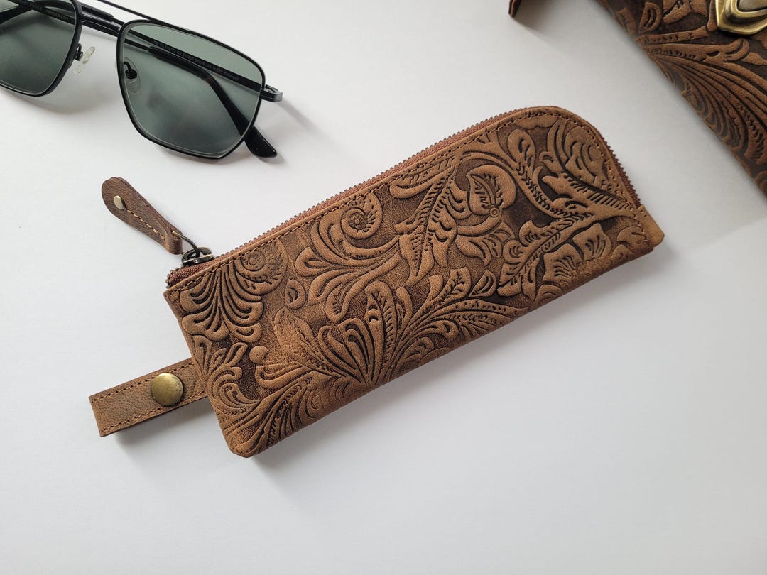 Genuine Leather Sunglasses Case, Minimalist Glasses Protector ...