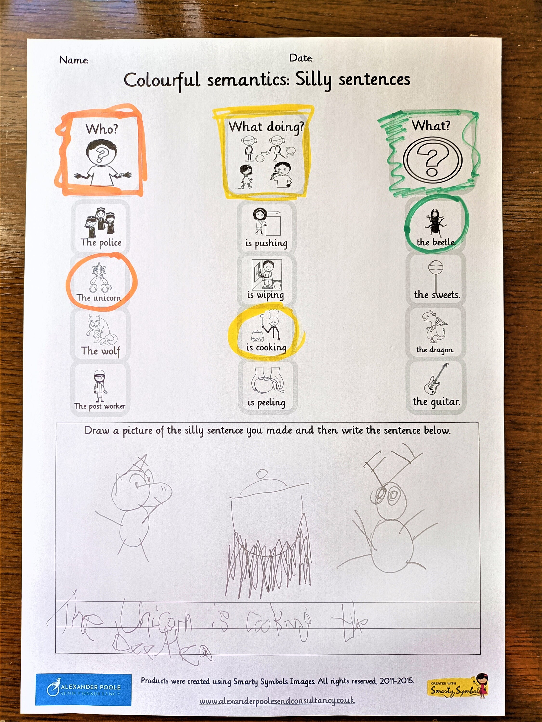 Download: Silly Sentences With Colourful Semantics Worksheets digital ...