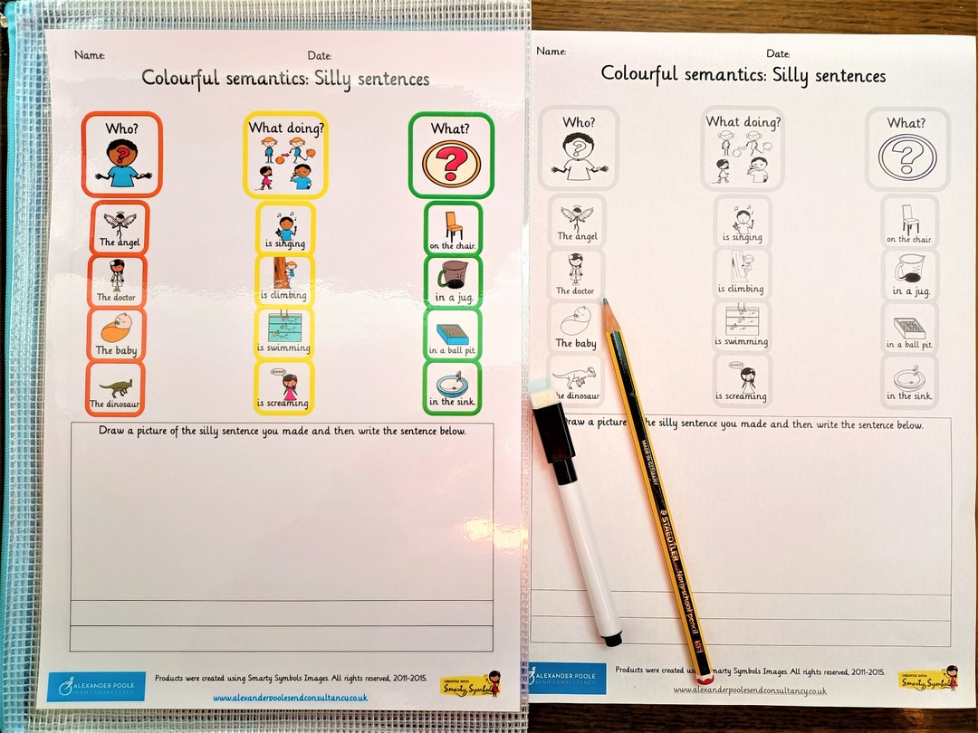 Download: Silly Sentences With Colourful Semantics Worksheets digital ...