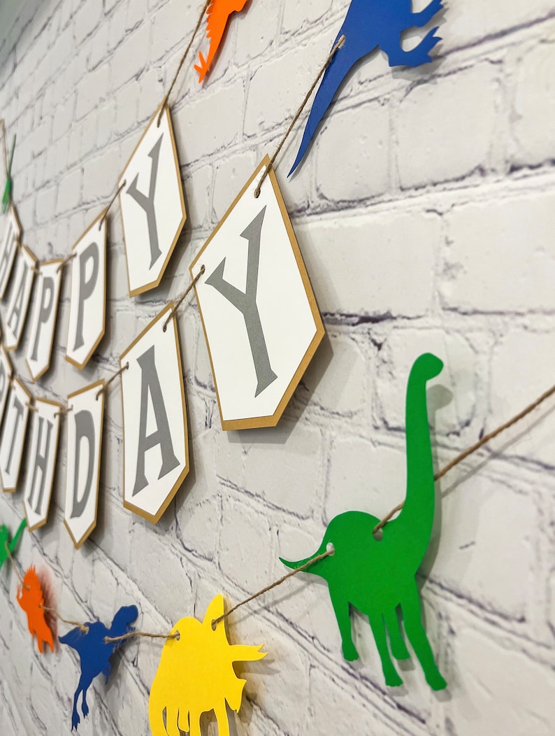 Happy Birthday Dinosaur Banner / Dinosaur Birthday Banner / Dinosaur ...