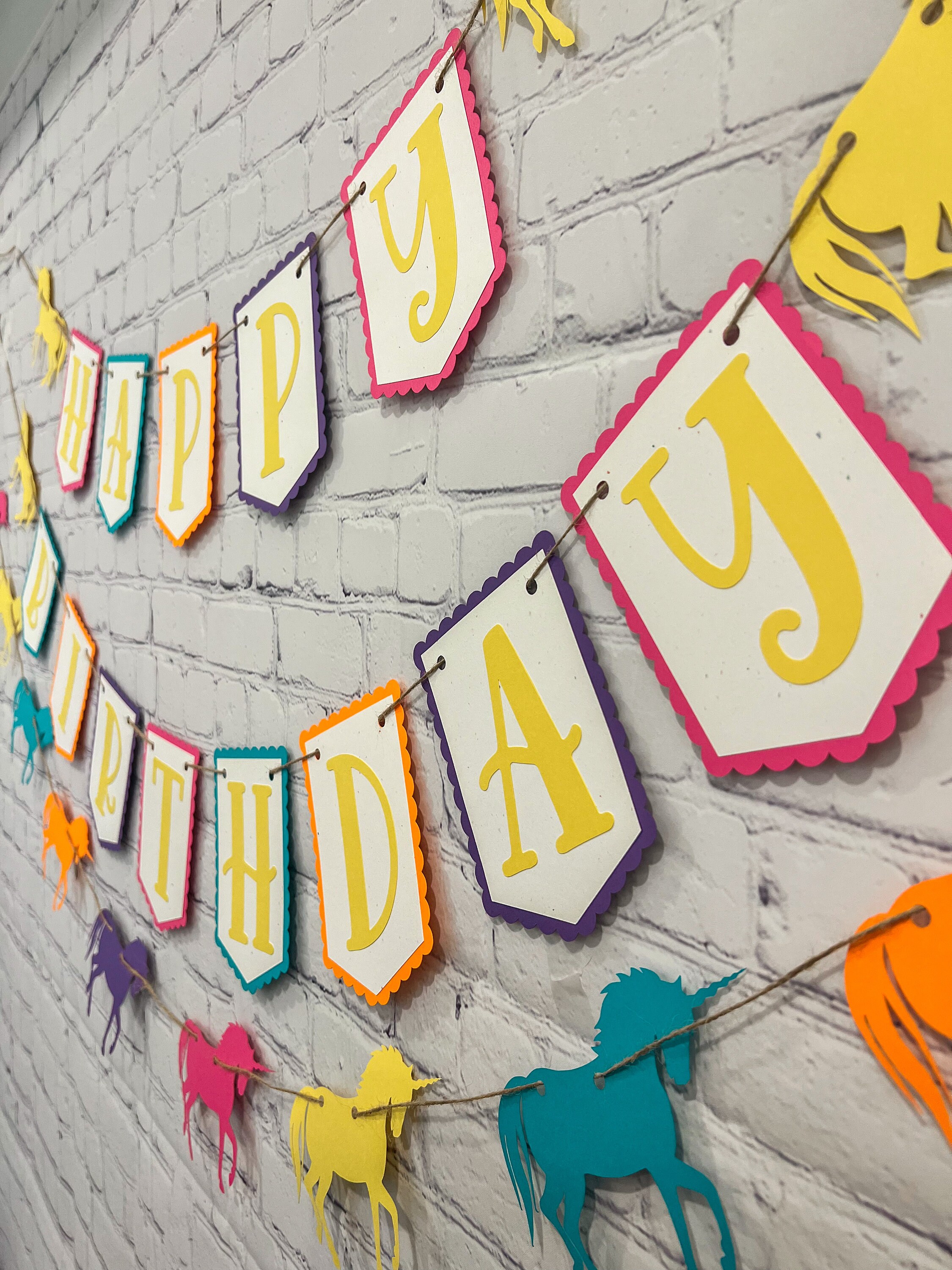 Unicorn Happy Birthday Banner / Unicorn Birthday Banner / Unicorn ...
