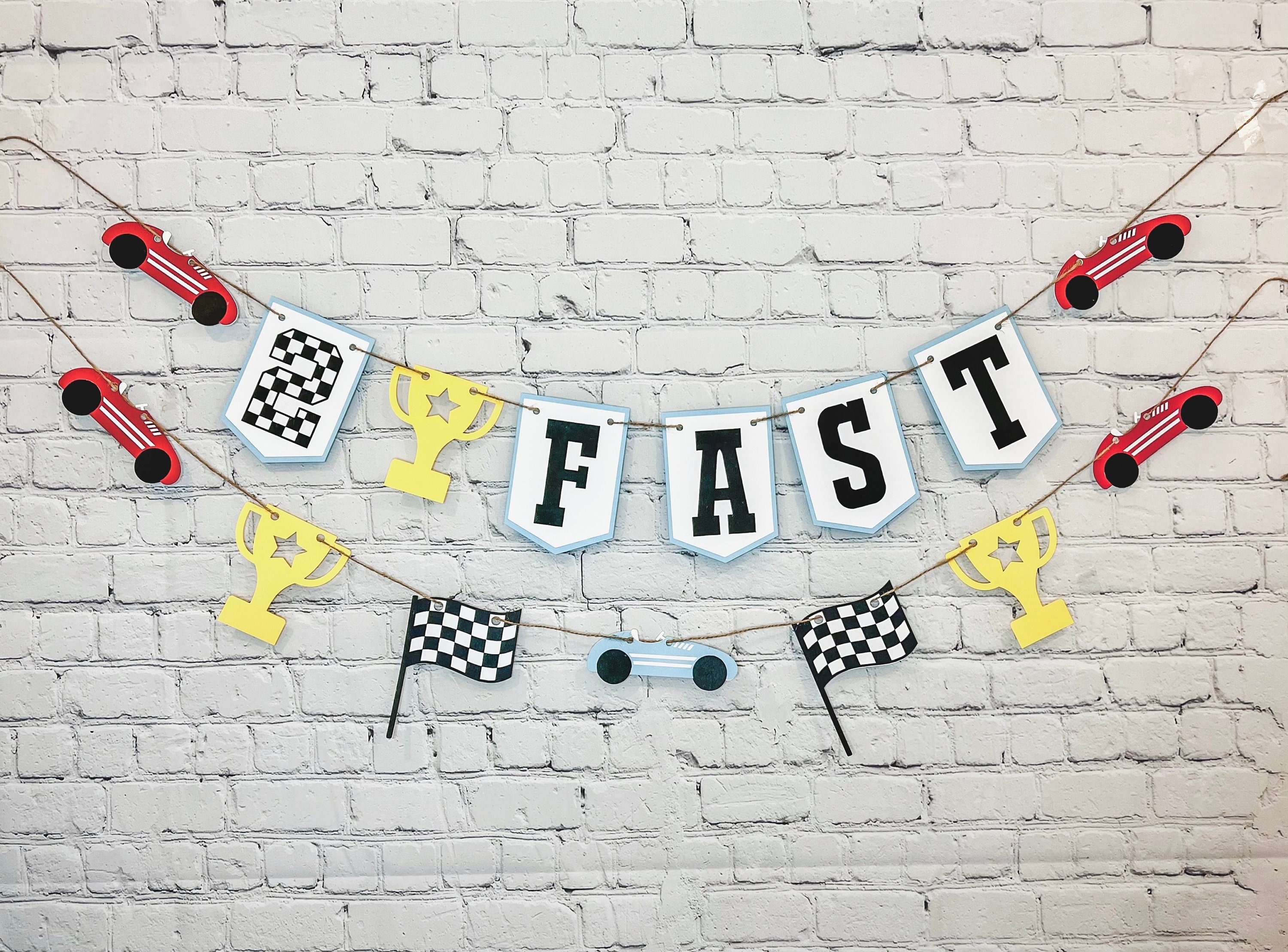 Two Fast Birthday Banner / Race Car Banner / Race Car Birthday / 2 Fast ...