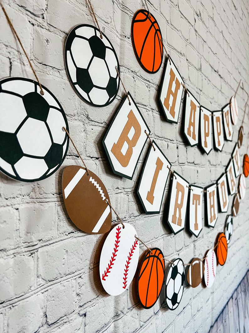 Happy Birthday Sports Banner / Sports Ball Banner / Sports - Etsy