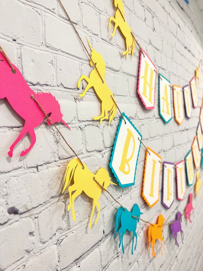 Unicorn Happy Birthday Banner / Unicorn Birthday Banner / Unicorn ...