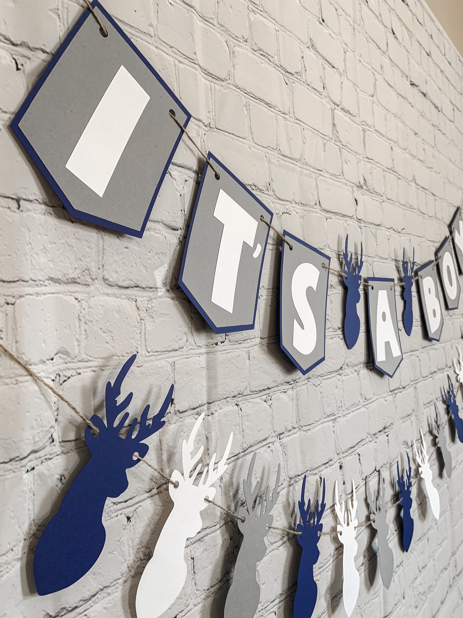 It's A Boy Banner / It's A Boy Deer Banner / Deer Garland / Baby Shower ...