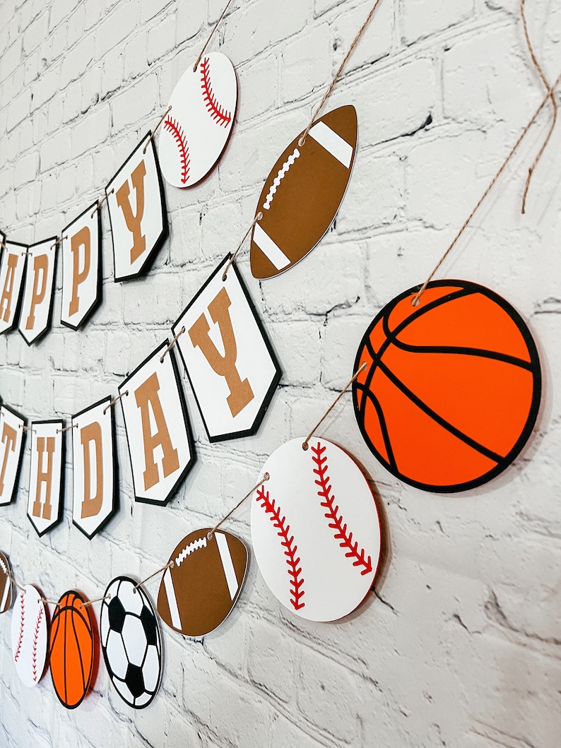 Happy Birthday Sports Banner / Sports Ball Banner / Sports - Etsy