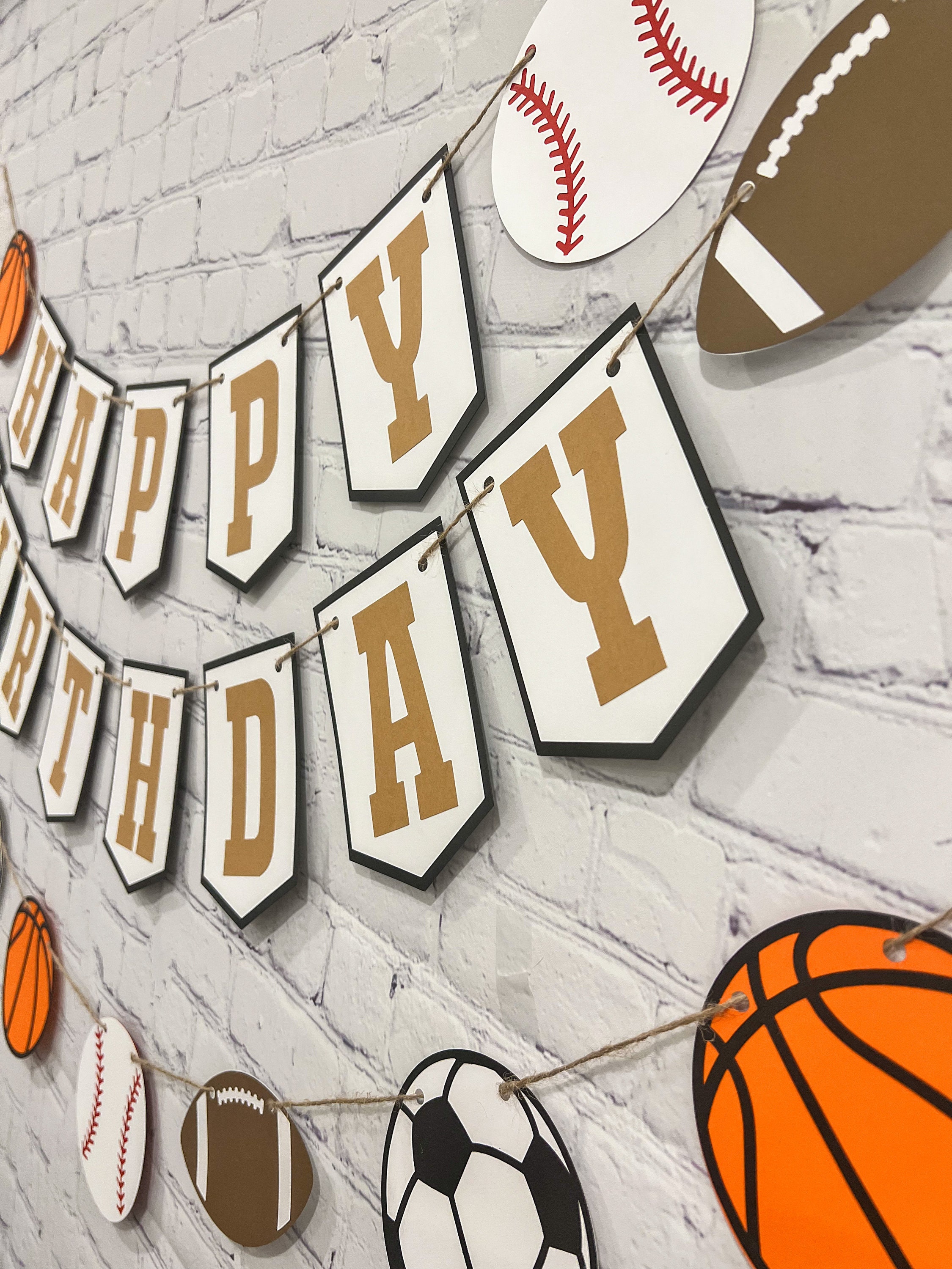 Happy Birthday Sports Banner / Sports Ball Banner / Sports Birthday ...